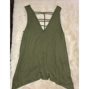 American Eagle Outfitters | Tops | Ae Ribbed Olive Green Strappy Tank Nwot | Poshmark